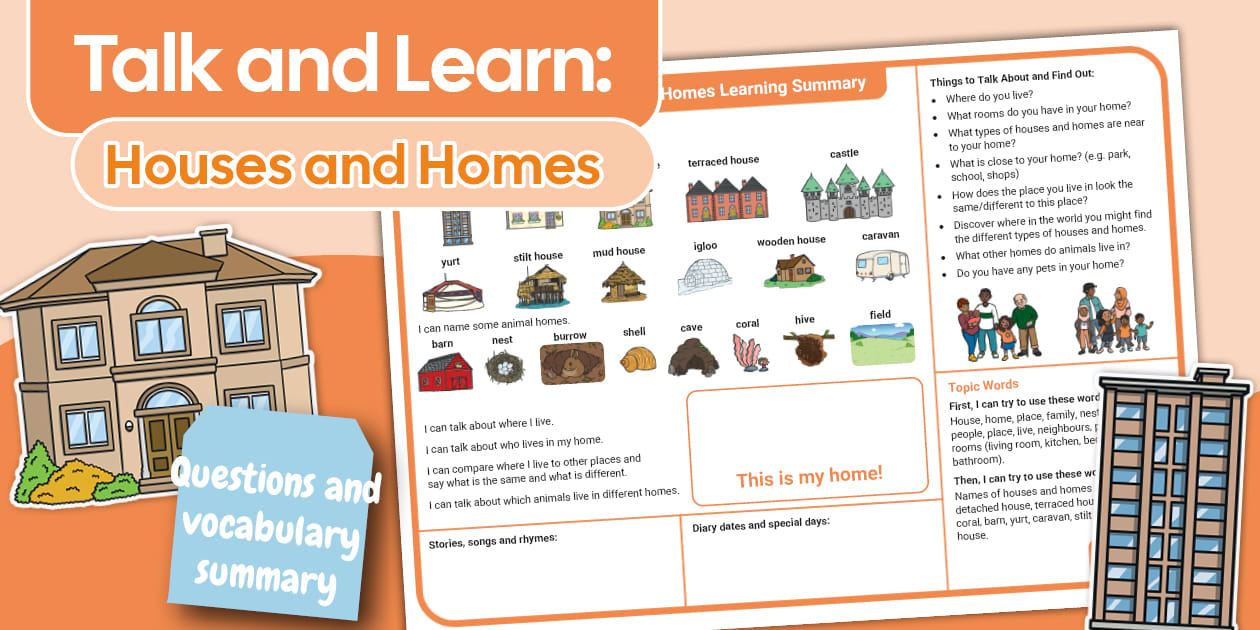 Talk and Learn: Houses and Homes Home Learning Summary
