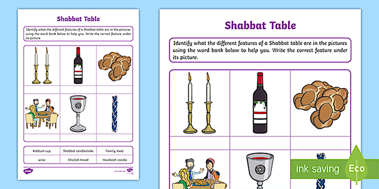 Shabbat Worksheet - KS1 - Religion - Judaism Resources