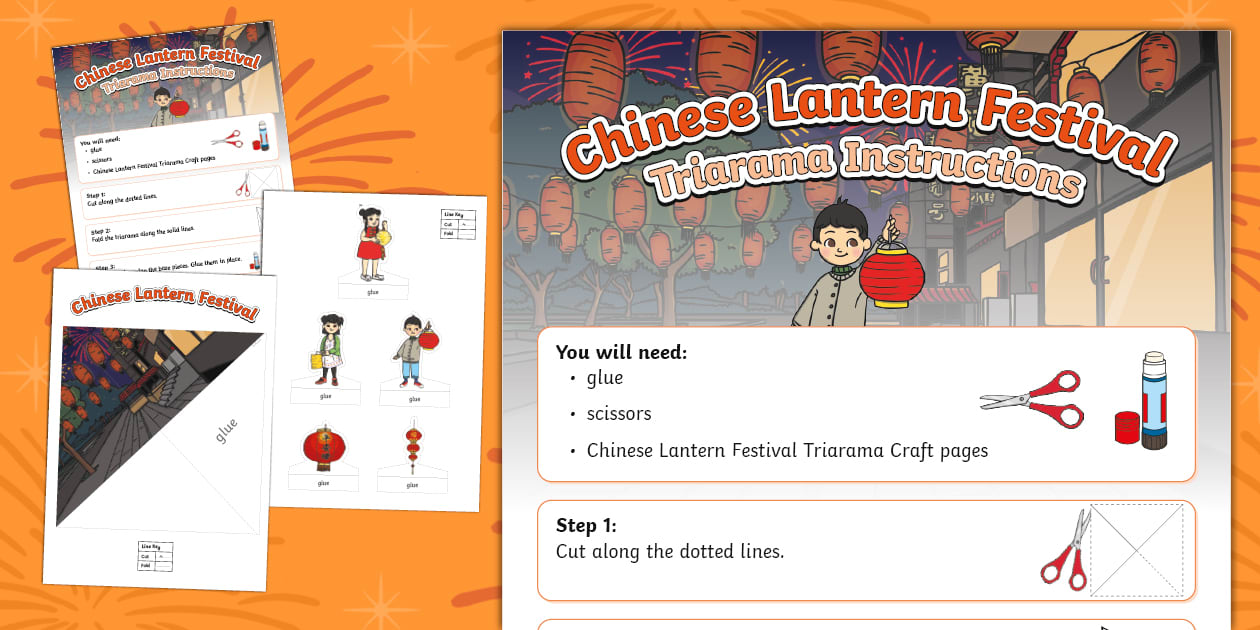 * NEW * Chinese Lantern Festival KS1 Triarama Craft - Twinkl