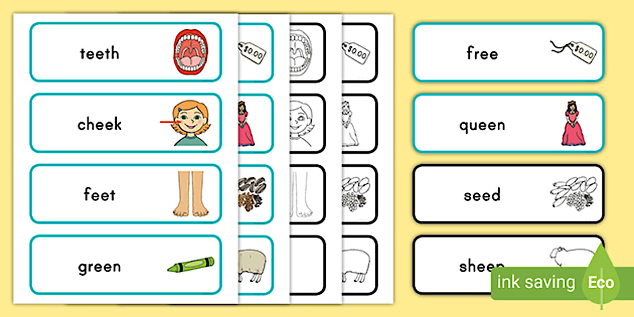 -ee Digraph Word Cards (teacher made) - Twinkl