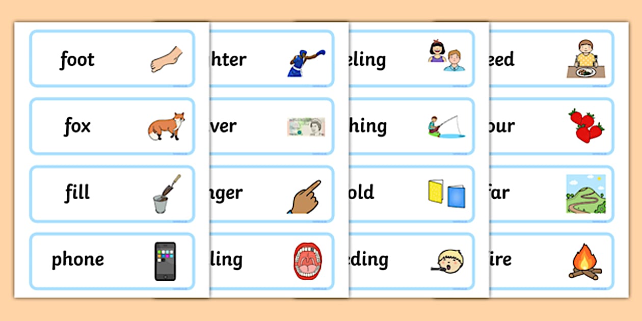 Initial f Sound Word Cards (teacher made) - Twinkl