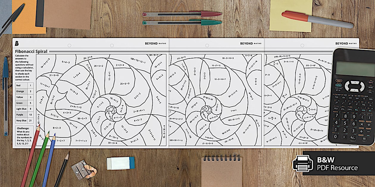 Fibonacci Colour by Number Activity (teacher made) - Twinkl