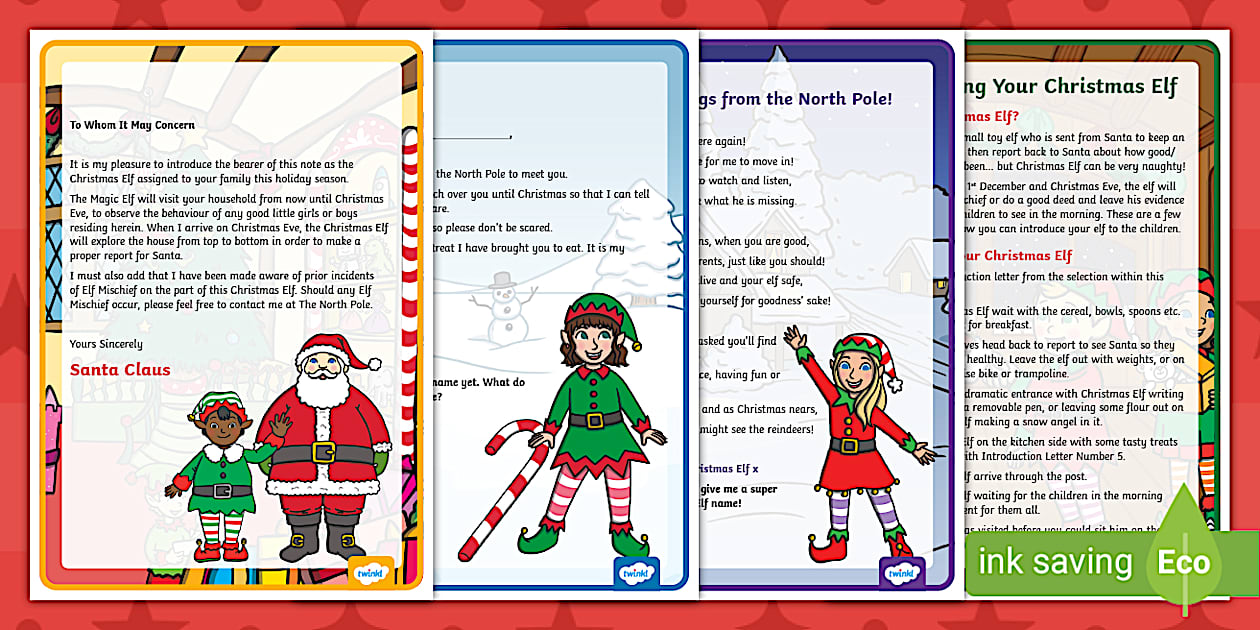 Christmas Elf Letters Pack (teacher made) - Twinkl
