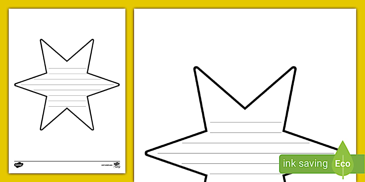 Six Point Star Writing Template
