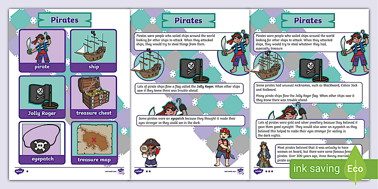Let's Learn About Pirates Differentiated Fact Files - Twinkl