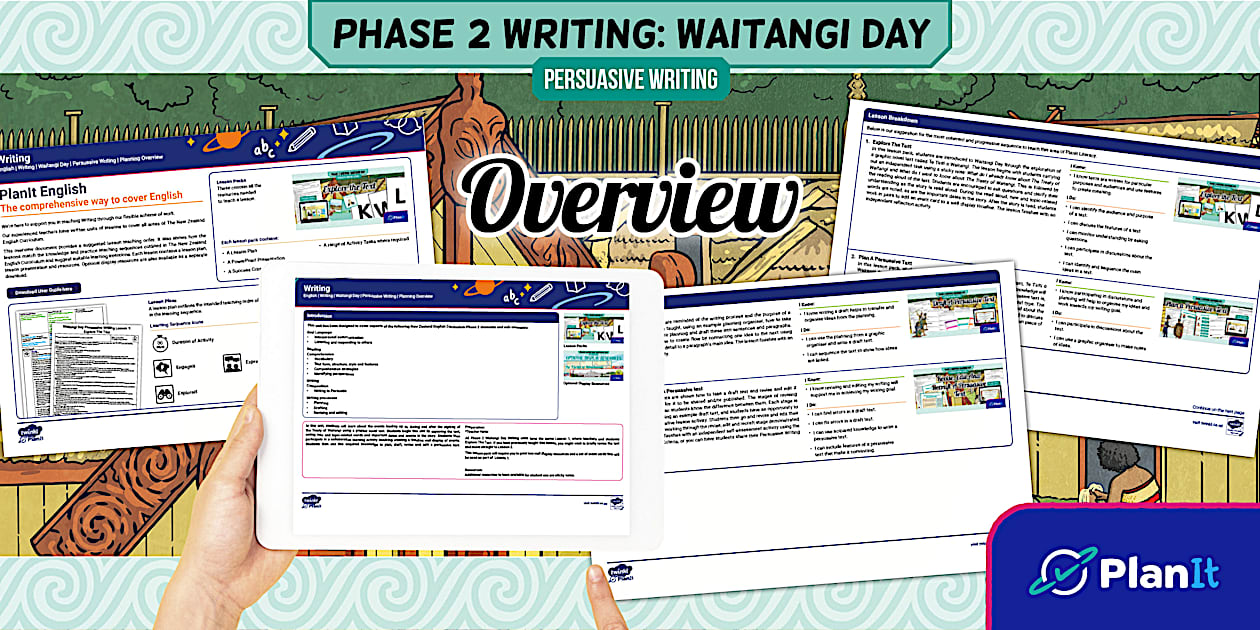 Waitangi Day Persuasive Writing Unit Overview