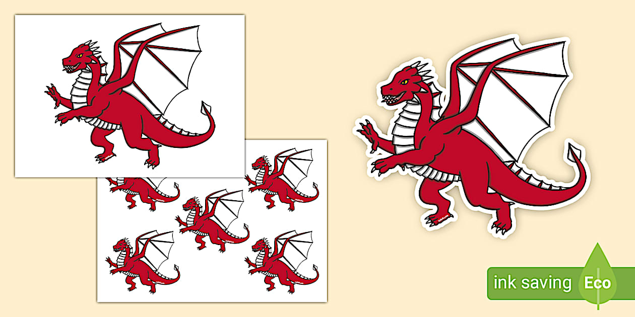 Red and White Dragon Display Cut-Outs (teacher made)