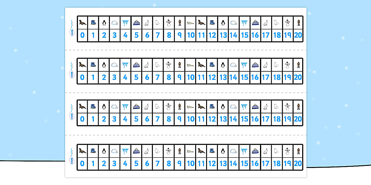 Numbers 0-10 Number Track (Winter) (teacher made) - Twinkl