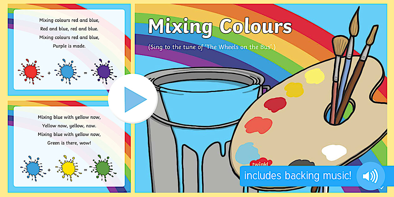 Mixing Colours Song PowerPoint (Teacher-Made) - Twinkl