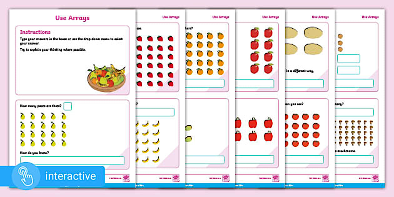 👉 Interactive PDF Y2 White Rose Maths Spring 1: Use Arrays
