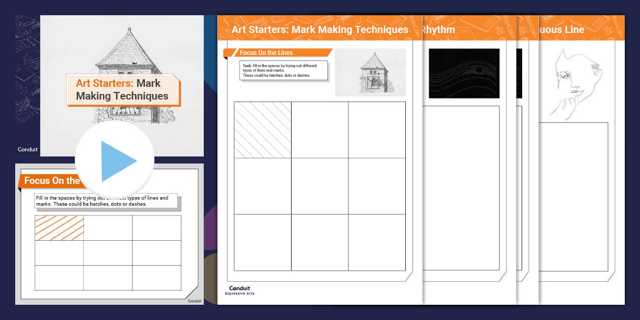 Art Starters: Mark Making Techniques (teacher made) - Twinkl