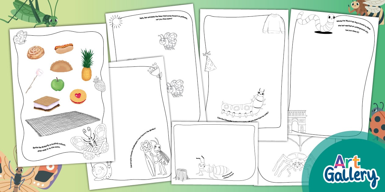 Minibeasts Doodle Activities (teacher made) - Twinkl
