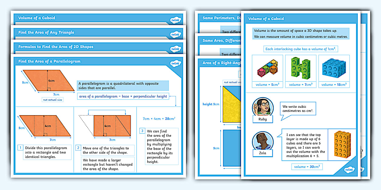 👉 Year 6 Area, Perimeter and Volume Posters - Twinkl