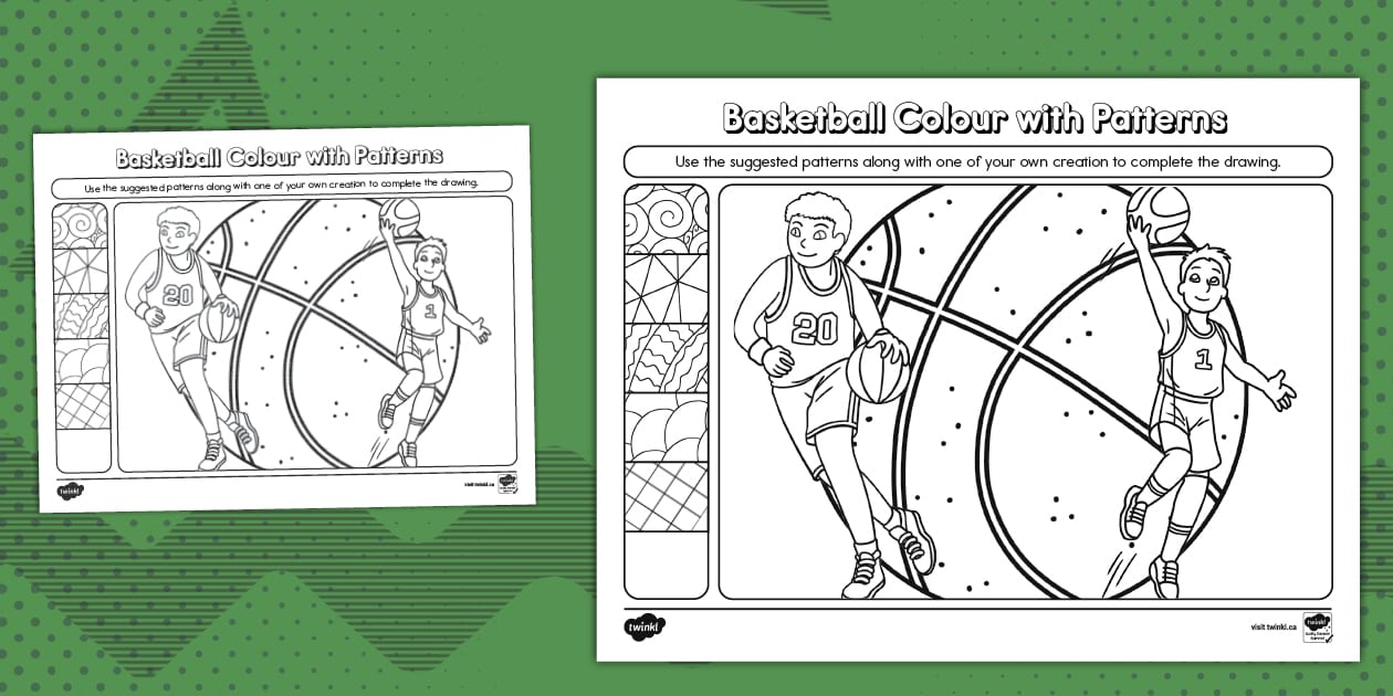 Basketball Colour With Patterns Activity