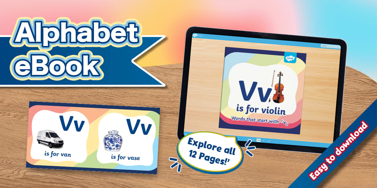 アルファベットVvから始まる単語絵本 おうち英語 eBook about words starting with Vv.