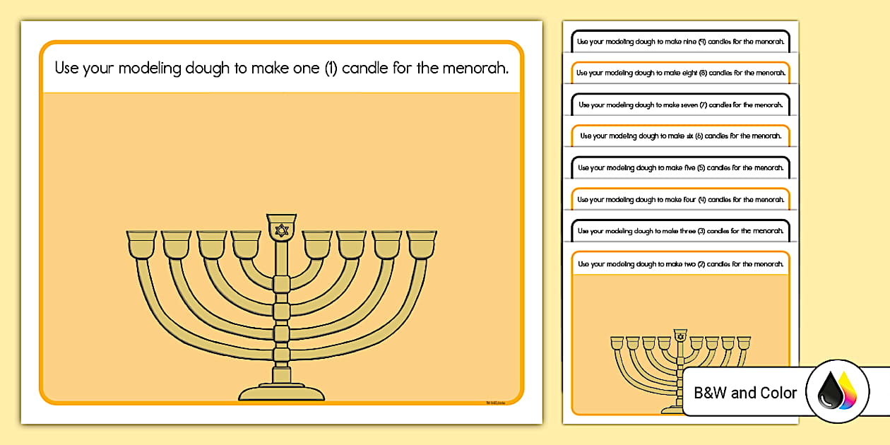 Hanukkah Modeling Dough Mats (Teacher-Made) - Twinkl