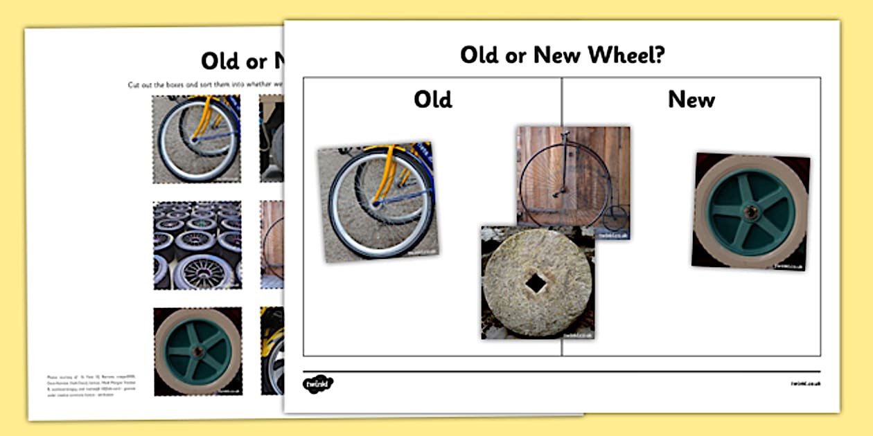 Sorting Old and New Wheels Activity (teacher made) - Twinkl