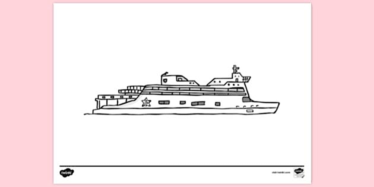 FREE! - Ferry Colouring Sheet (teacher made) - Twinkl