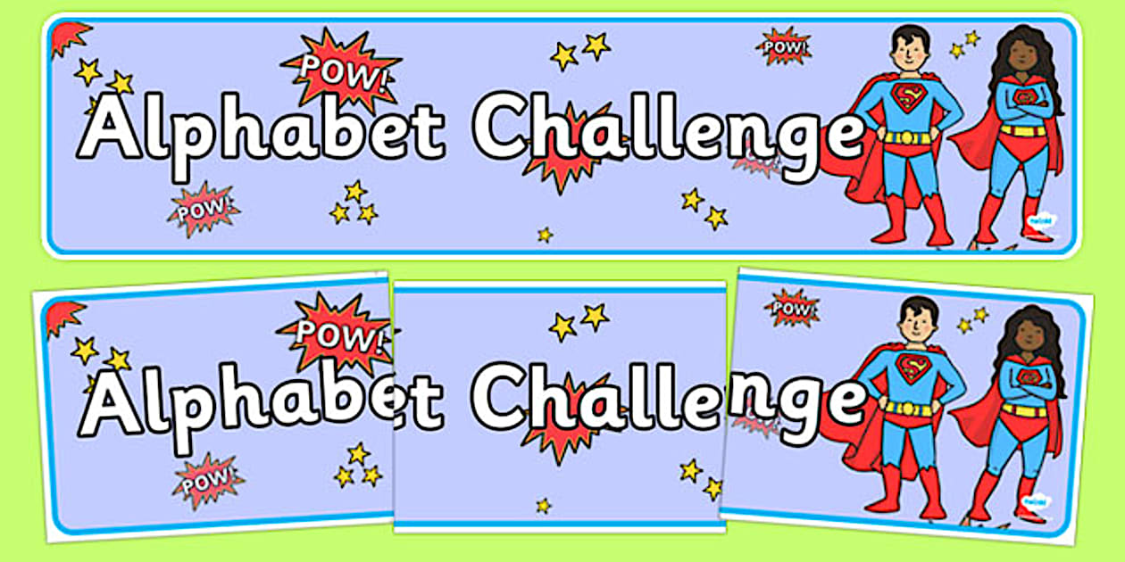 👉 Alphabet Challenge Superhero Display Banner - Twinkl