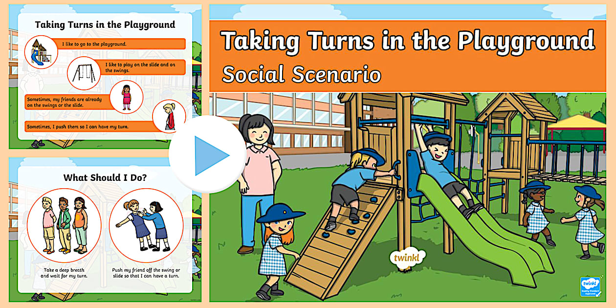 Taking Turns in the Playground Social Scenario PowerPoint