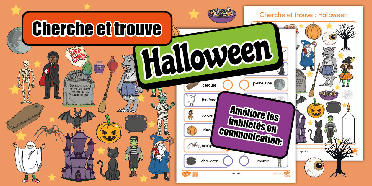 Cherche et trouve : Halloween - Twinkl