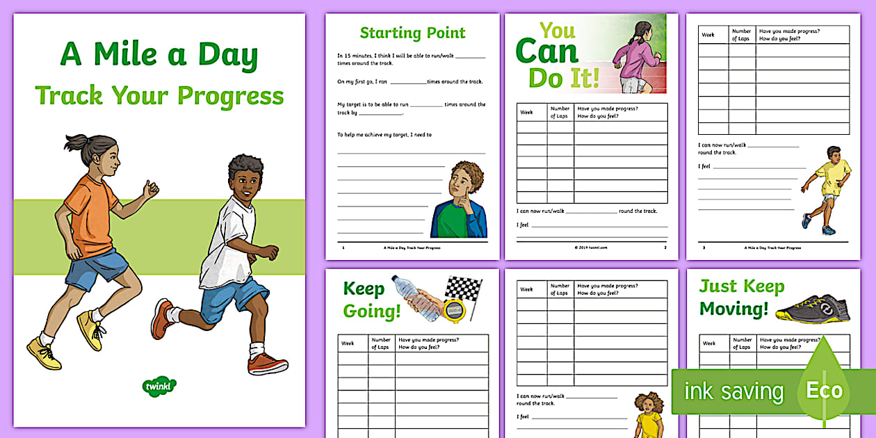 The Daily Mile Track Your Progress Booklet (teacher made)