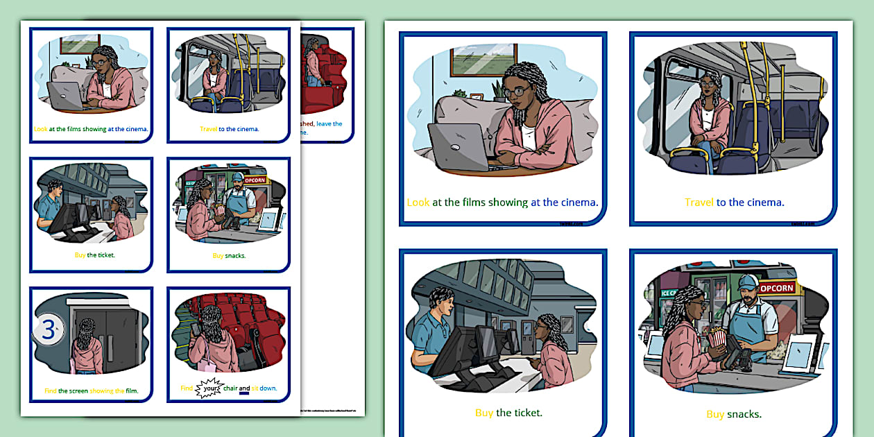 KS3 Colourful Semantics Going to the Cinema - Twinkl