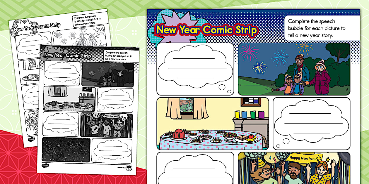 New Year Finish the Comic Strip - Twinkl