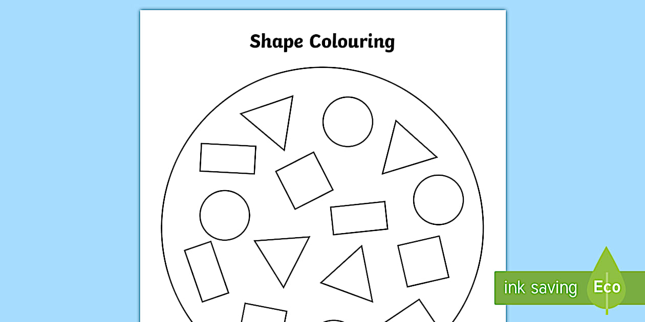 Shape Colouring Worksheet (teacher made) - Twinkl