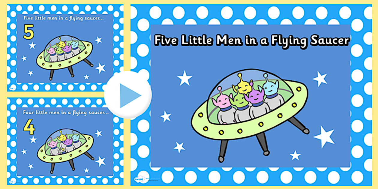 5 Little Men in a Flying Saucer PowerPoint - Twinkl