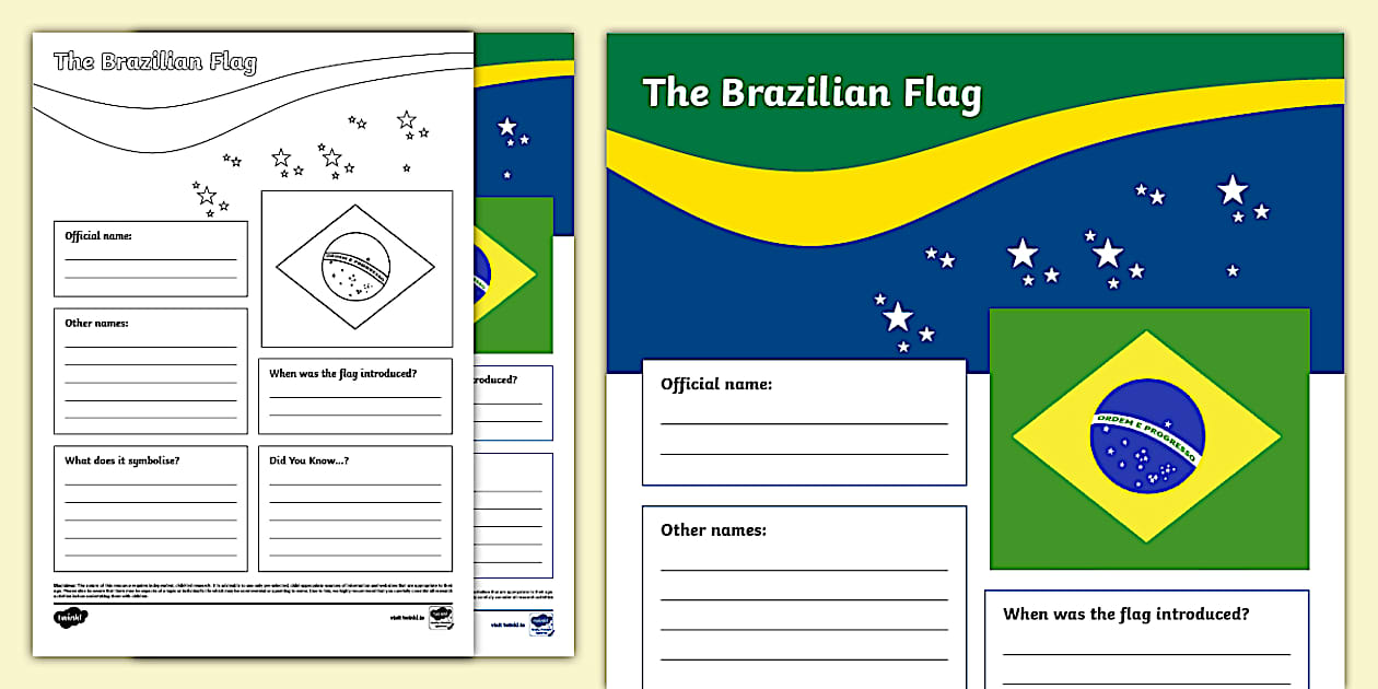 Brazilian Flag Fact File Template (Teacher-Made) - Twinkl