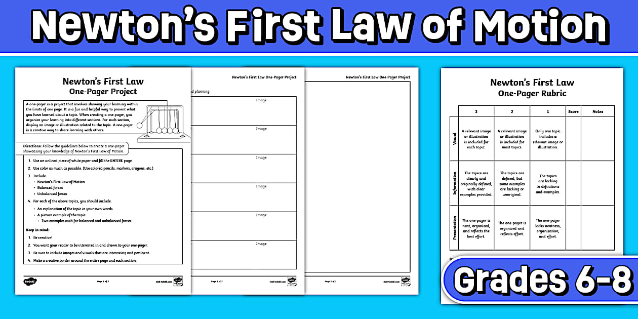 Newton's First Law One-Pager Project