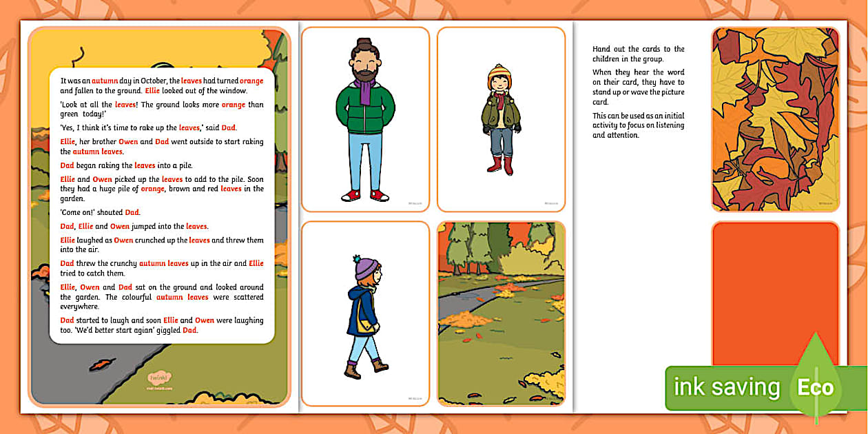 Autumn Themed Listening Story Activity (teacher made)