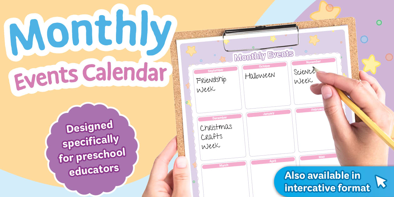 Monthly Events Calendar