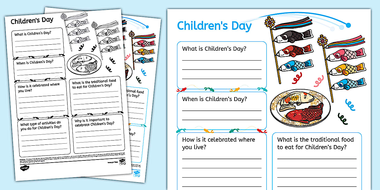 Children's Day Fact File Template (teacher made) - Twinkl