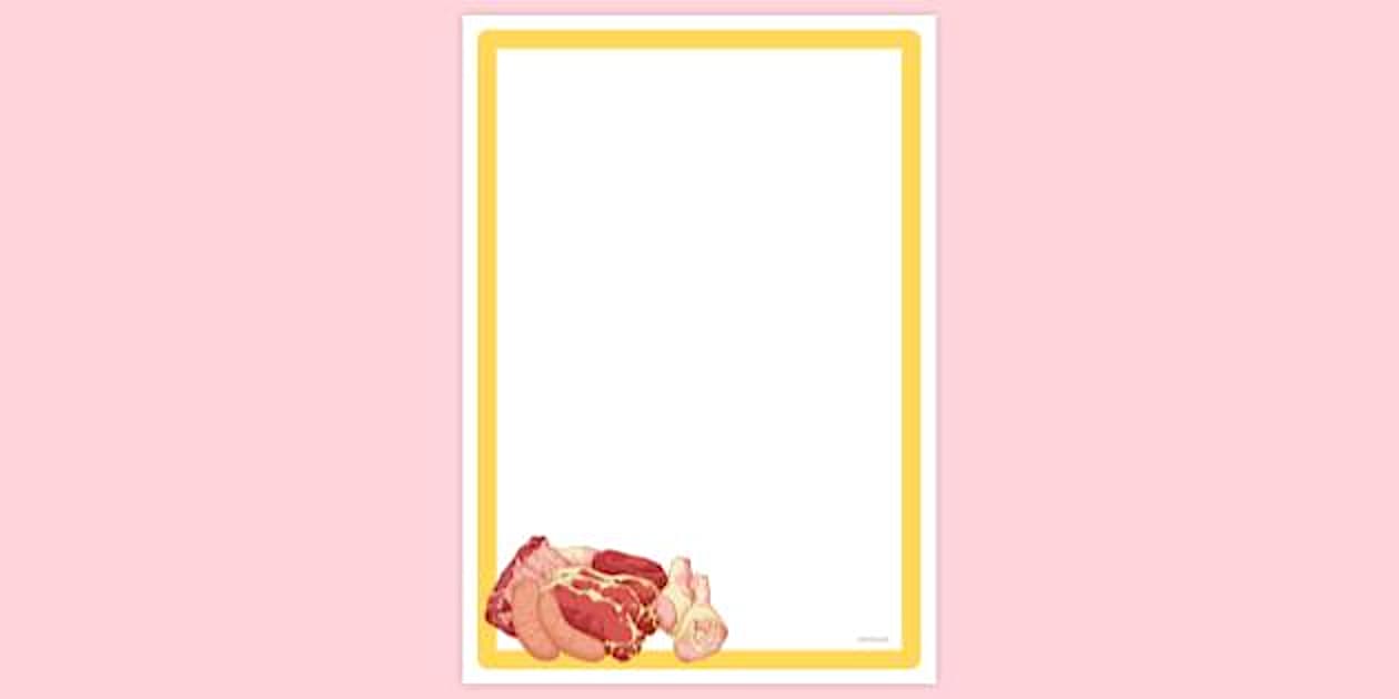 Simple Blank Meat Pictures Page Border | Twinkl - Twinkl
