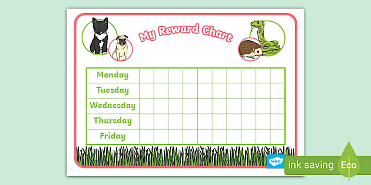 👉 My Reward Chart (Animals) (Teacher-Made) - Twinkl