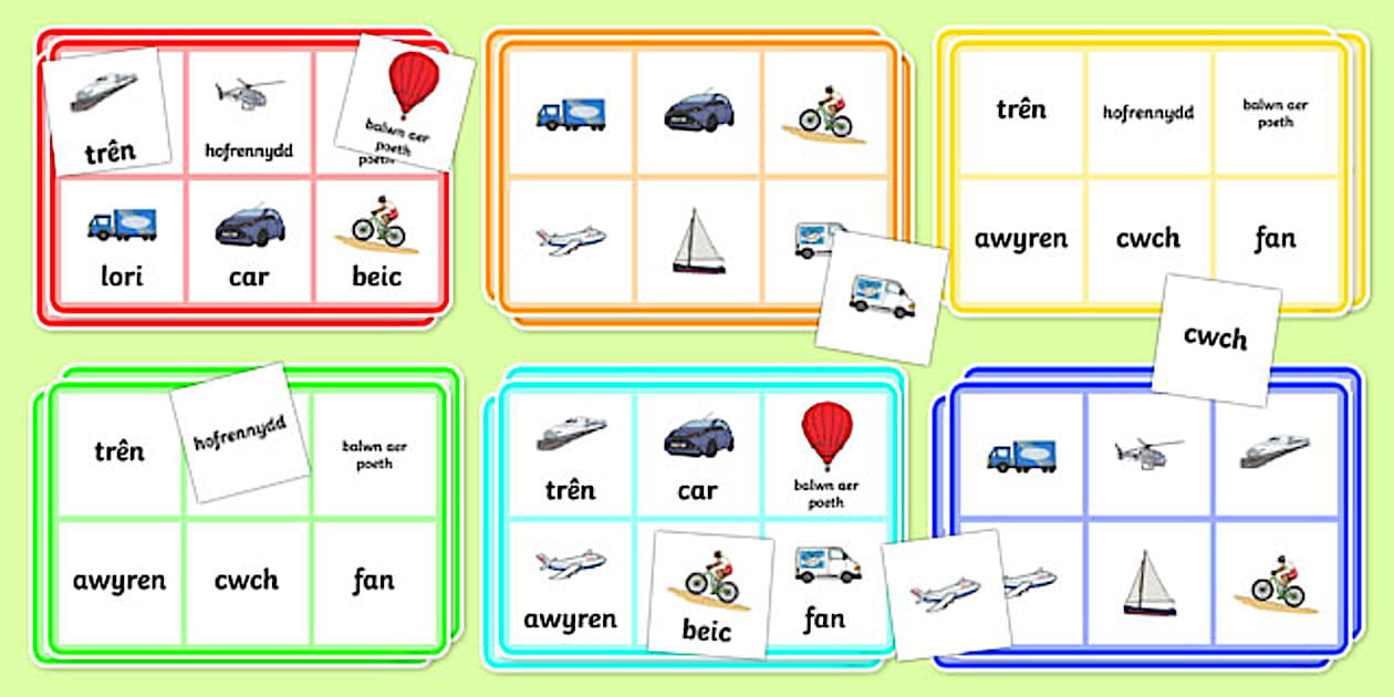 Transport Bingo Welsh Translation (Teacher-Made) - Twinkl