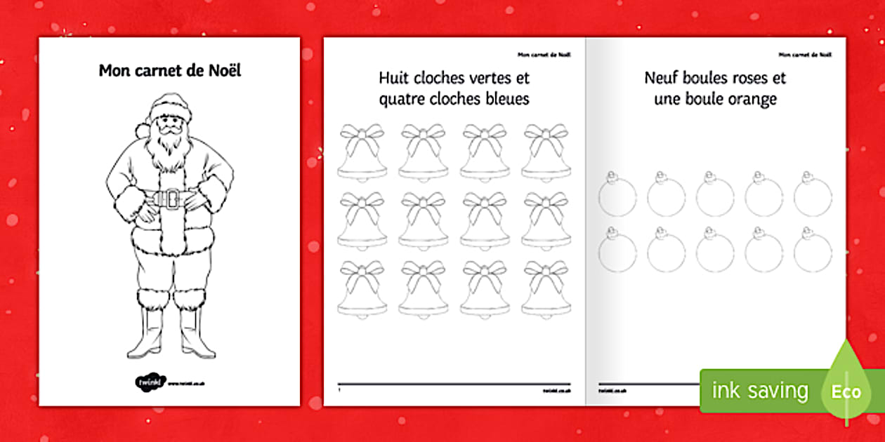 My Christmas Notebook Colouring Worksheet / Worksheet-French