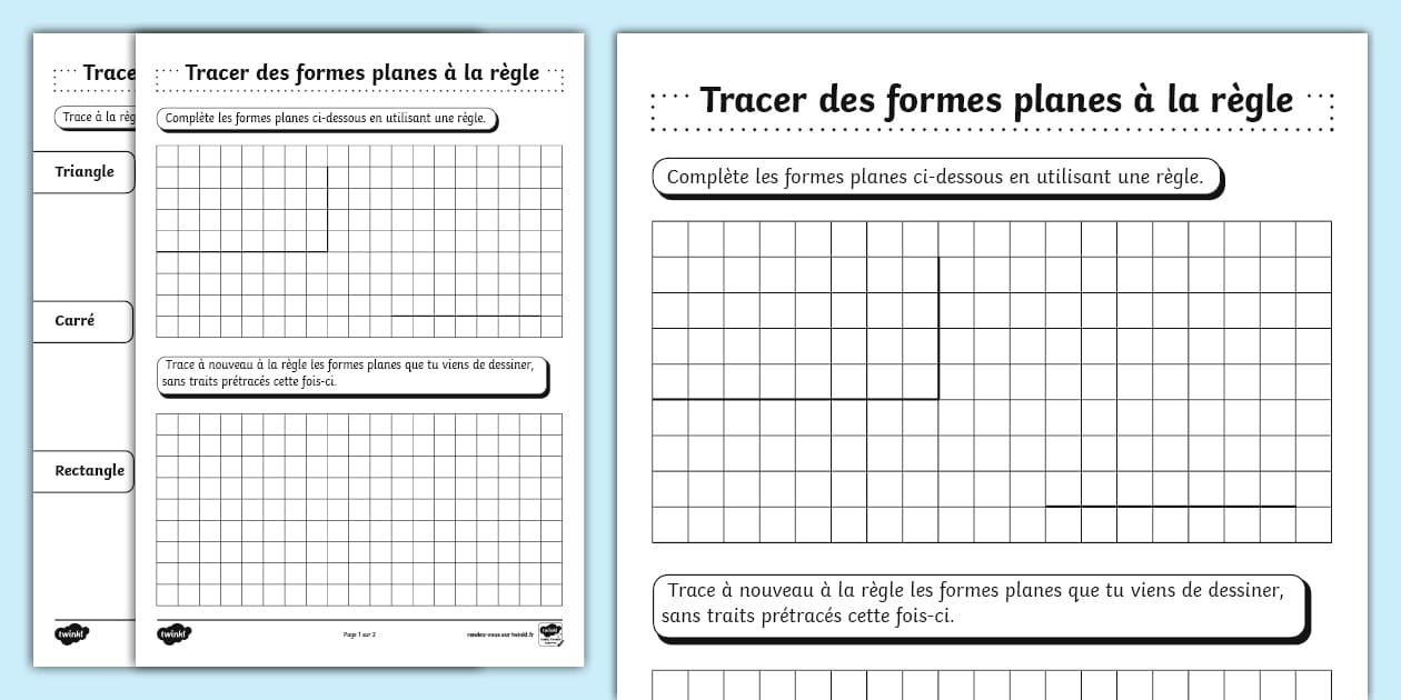 Tracer des formes planes à la règle - CP (teacher made)