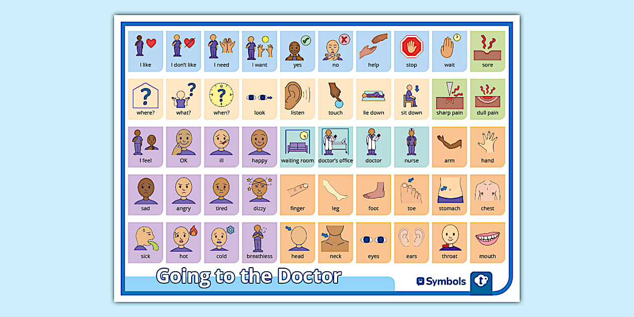 Twinkl Symbols: Older Learners: Doctor AAC Mat - Twinkl