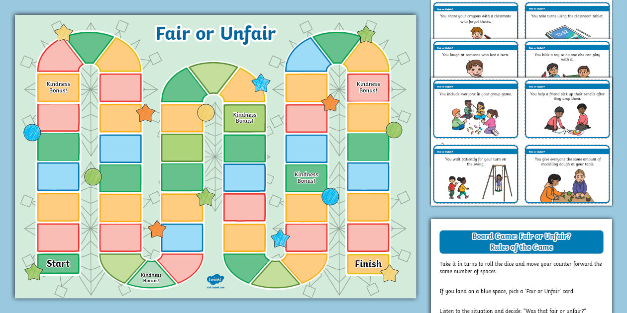 Fair or Unfair Boardgame - Lower Primary