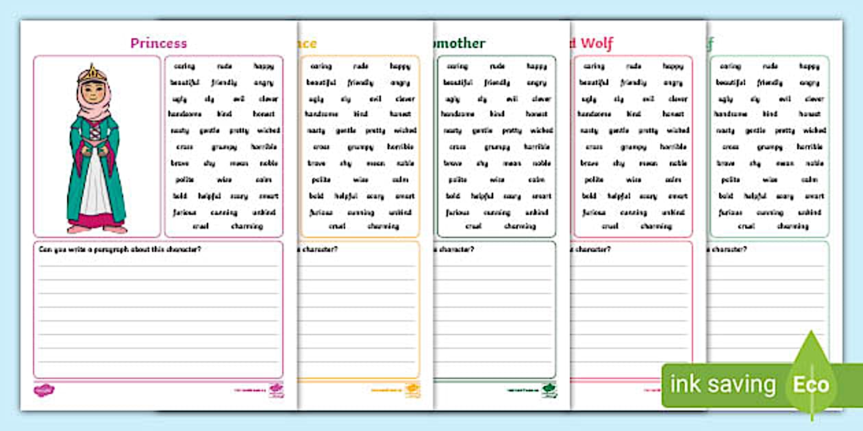 Creative Writing ESL Character Description Writing Frames