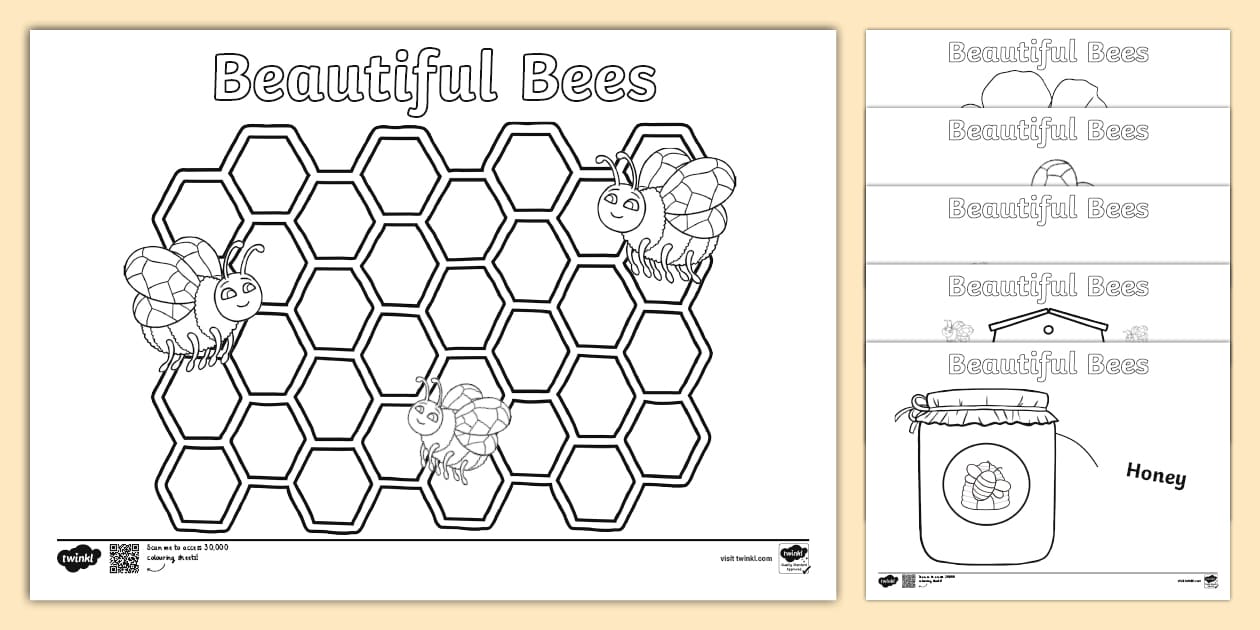 Beautiful Bees Colouring Pages (teacher made) - Twinkl