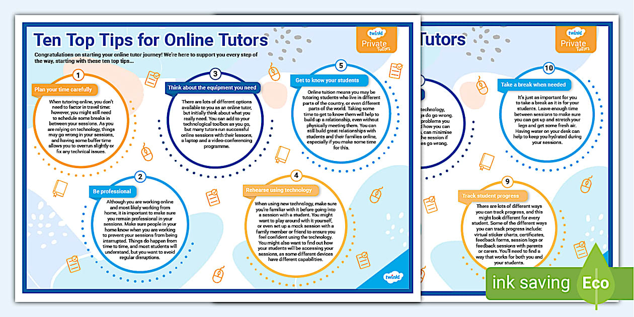 10 Top Tips for Online Tutors (teacher made) - Twinkl