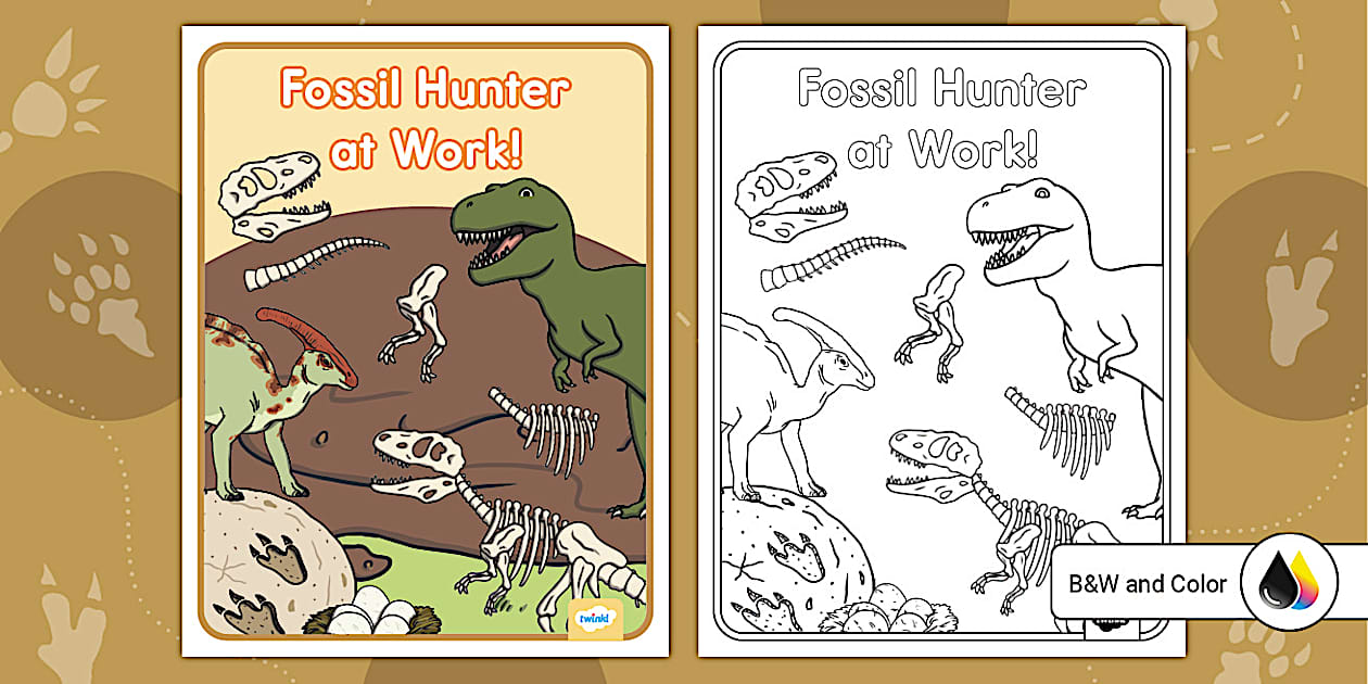 Fossil Hunter at Work Poster | PreK Resource | Twinkl USA
