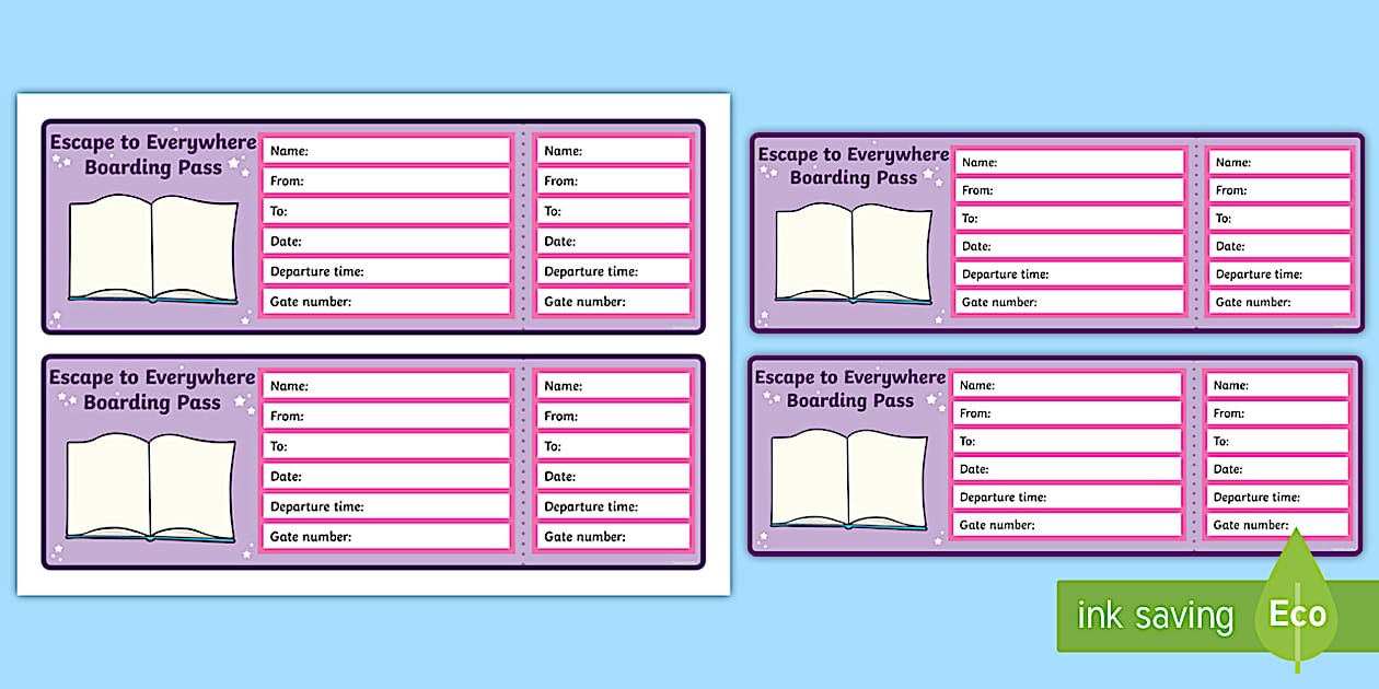 Book Week Plane Ticket Activity - Twinkl