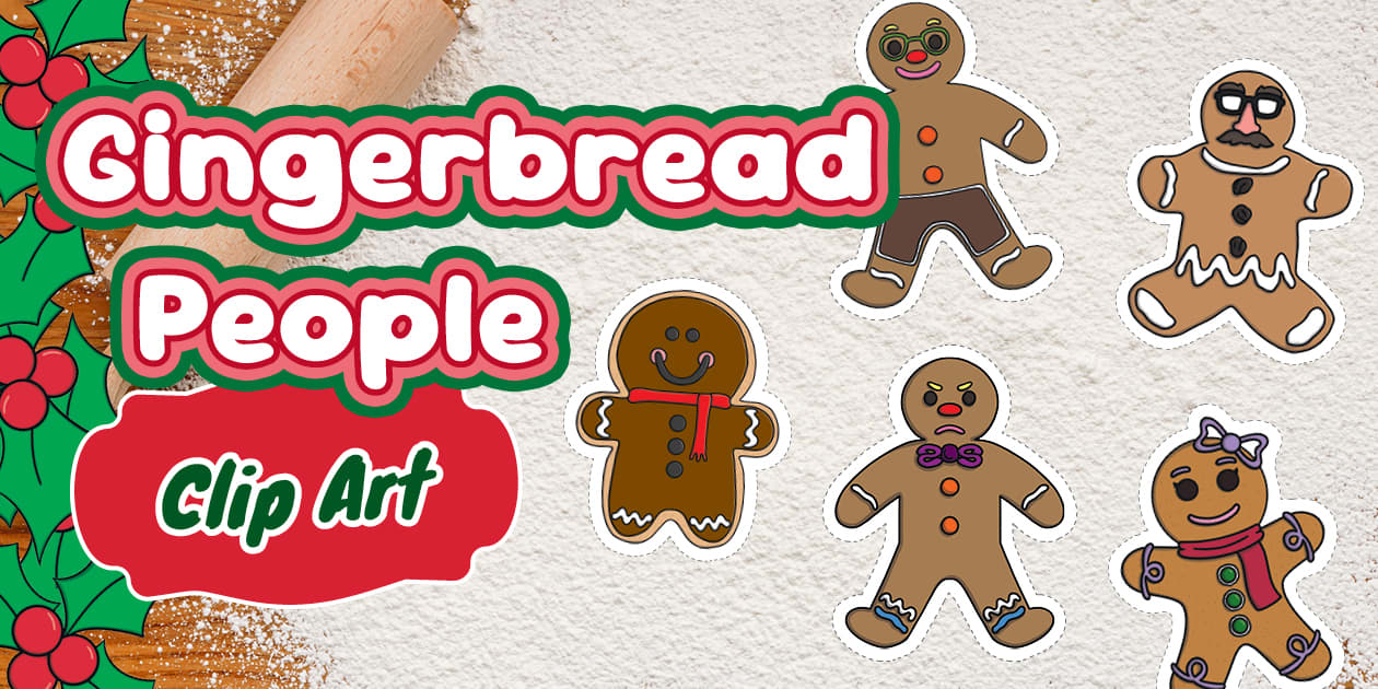 Gingerbread People Clip Art - Gender-Inclusive Cut-Outs