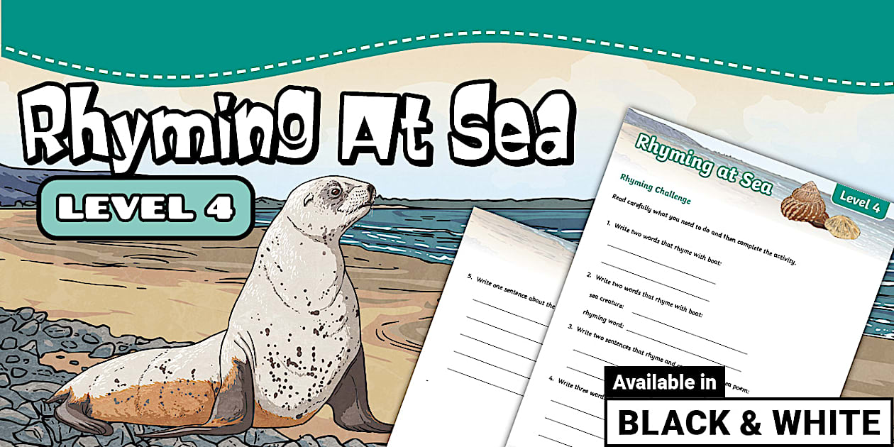 Intermediate English Rhyming at Sea Level 4 Activity Sheet