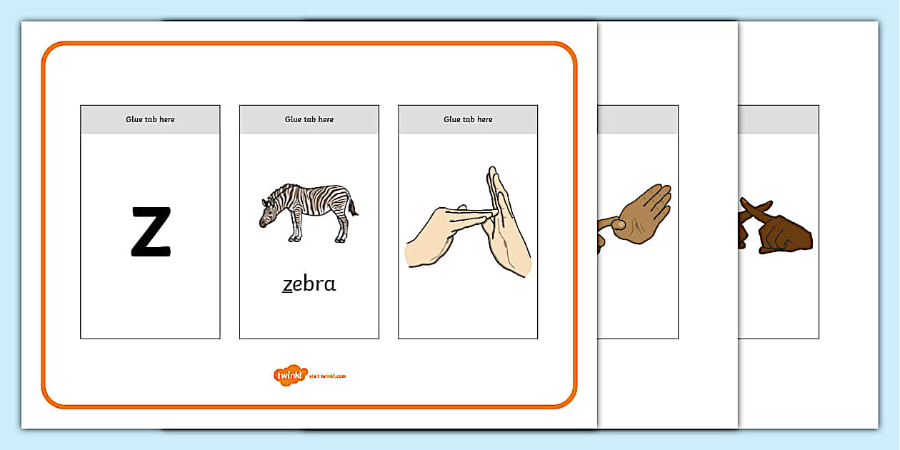 Black and White British Sign Language Alphabet Sign And Flip Activity ...